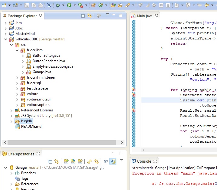 HELP Importation TP Garage Embarqué [Cours Java] par MathieuLeCardinal - page 1 - OpenClassrooms